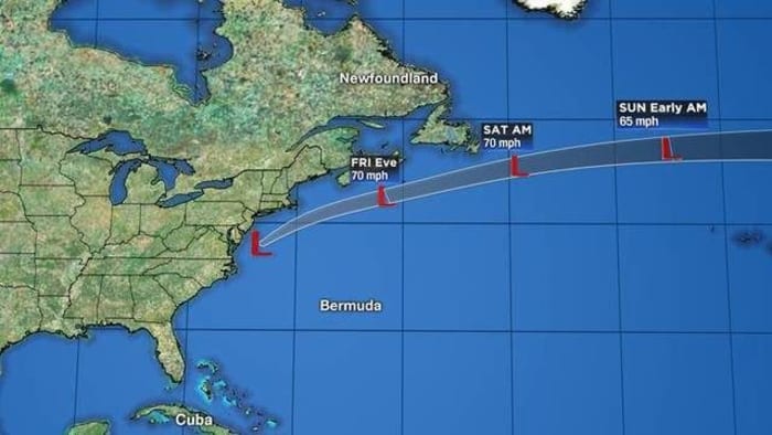Michael Becomes A Storm-Force Post-Tropical Low As It Moves Away From ...