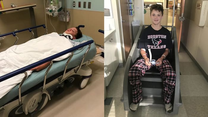 Junior high football player makes remarkable recovery after scary injury