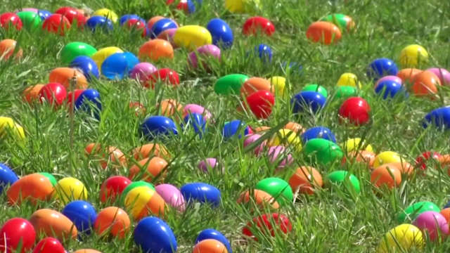 green easter egg hunt