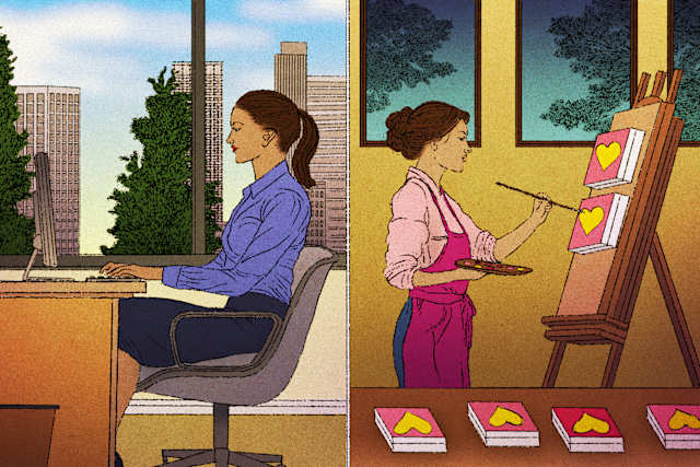 frozen office worker