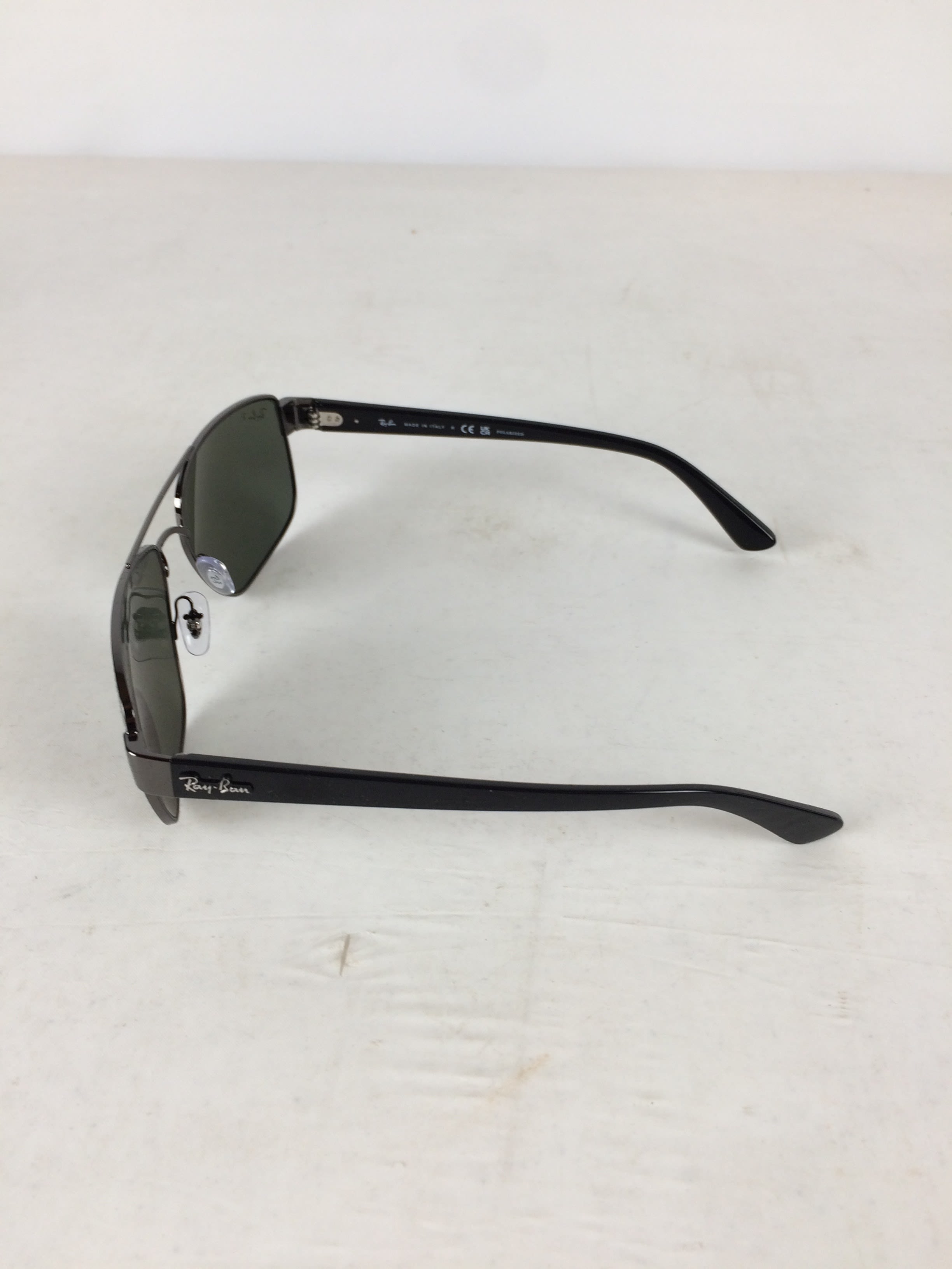 Ray-Ban RB3663 Sunglasses, Shiny Gunmetal Frame, Polar Green Lens, 60mm ...