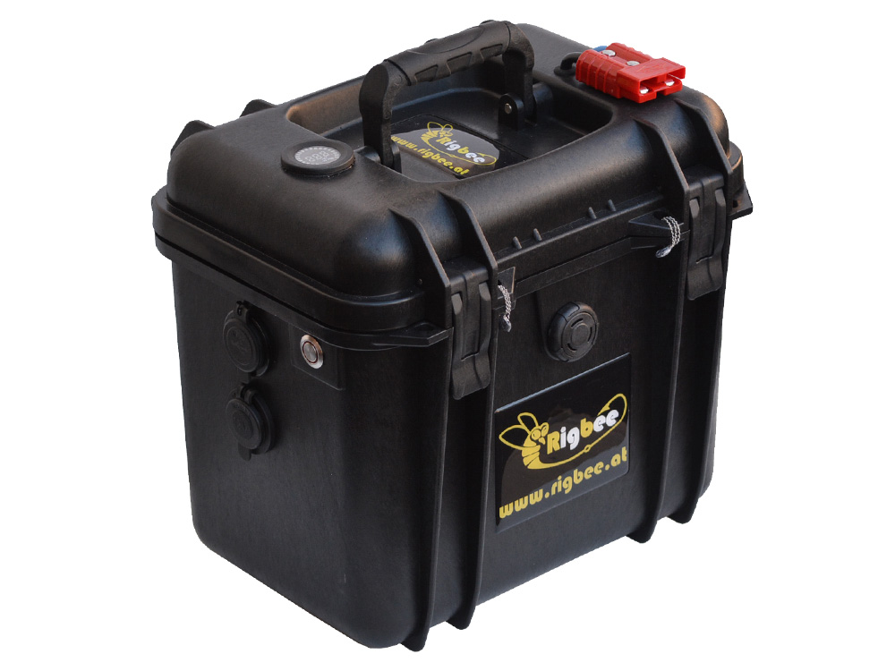 Rigbee battery box 12 V 50 Ah with 10 A charger