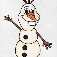how to draw olaf elsa
