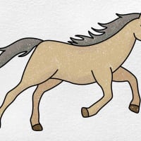 how to draw a horse galloping step by step