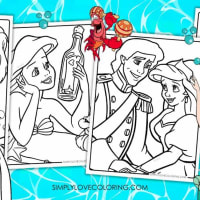 ariel wearing a dress coloring pages