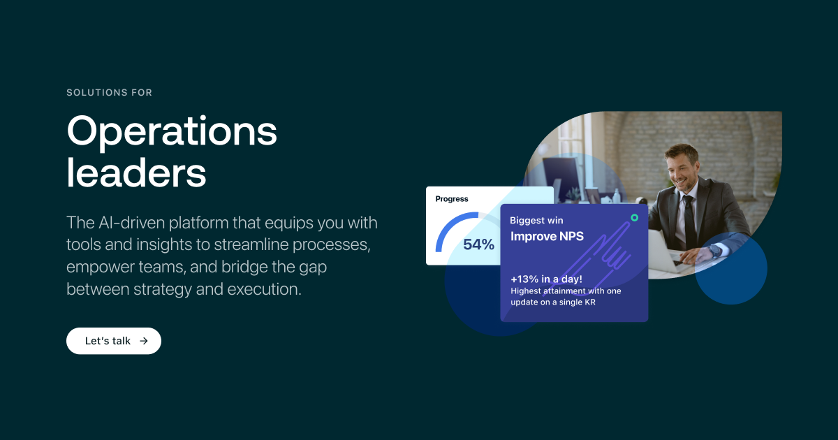 Strategy management solution for COOs | Quantive StrategyAI
