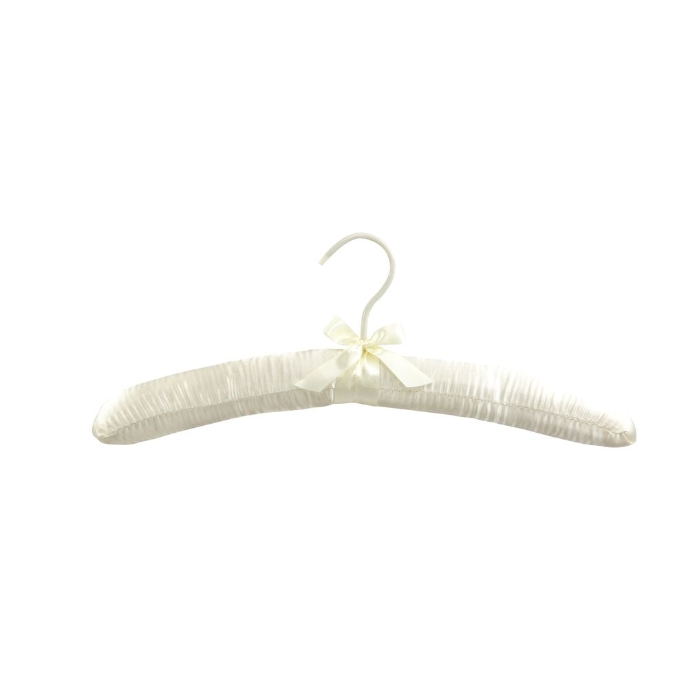 GuestSupply US | Padded Satin Hanger, Open Hook, Ivory