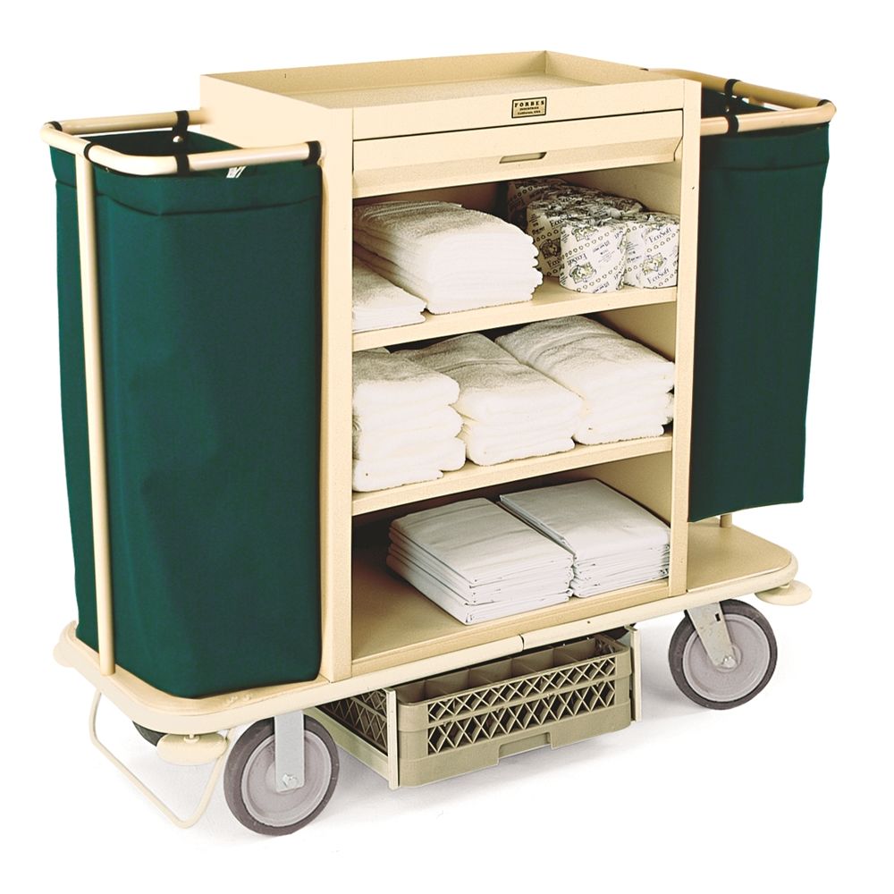 GuestSupply US | Forbes® Housekeeping Cart, Plastic, 3-Shelves, 56 x 20 ...