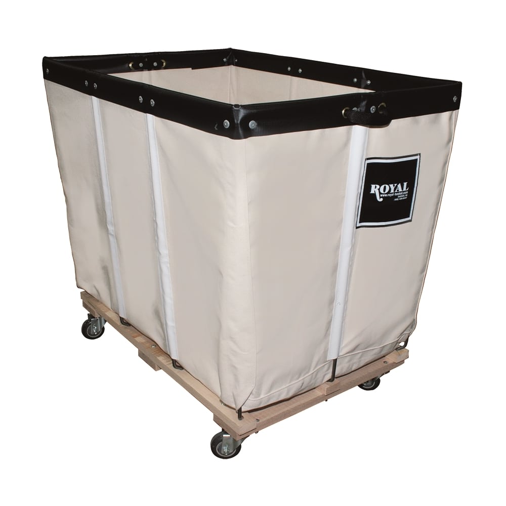 GuestSupply US | Royal Basket® 8 Bushel Canvas Basket Truck Wood Base ...