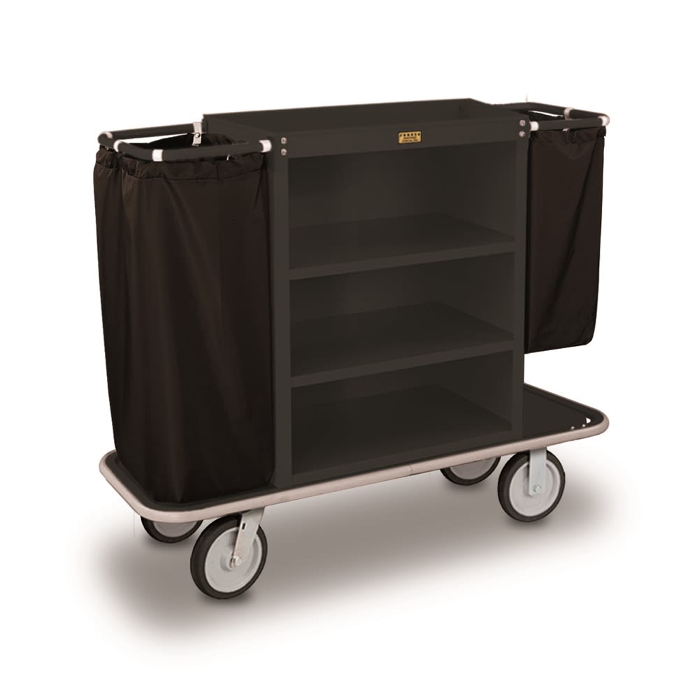GuestSupply US | Forbes® Steel Housekeeping Cart, Textured Black