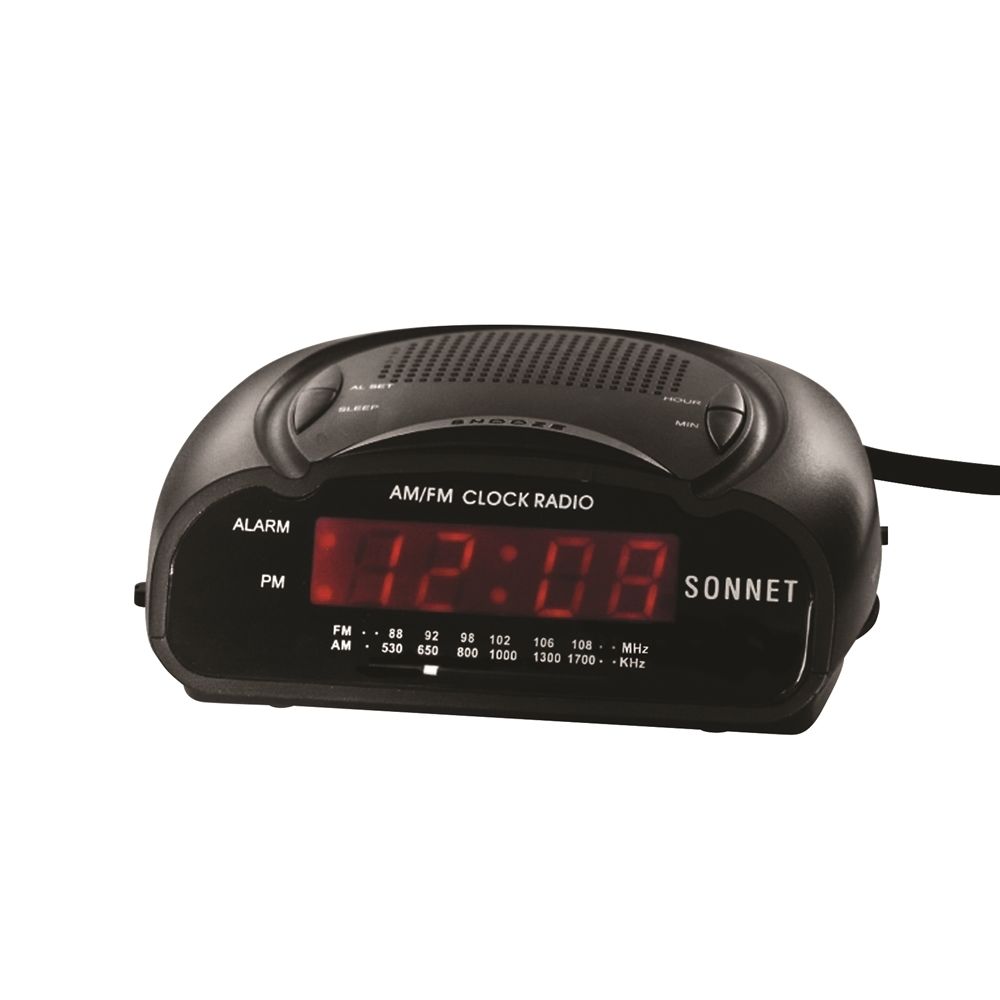 GuestSupply US | Sonnet 1662B Alarm Clock with Battery Backup, Black