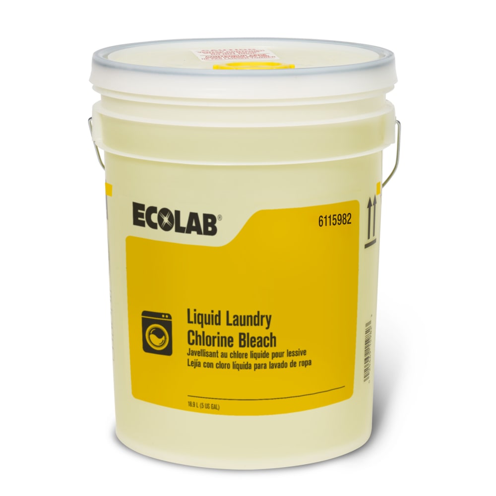 GuestSupply US | Ecolab® Liquid Laundry Chlorine Bleach, 5 Gallon Pail ...