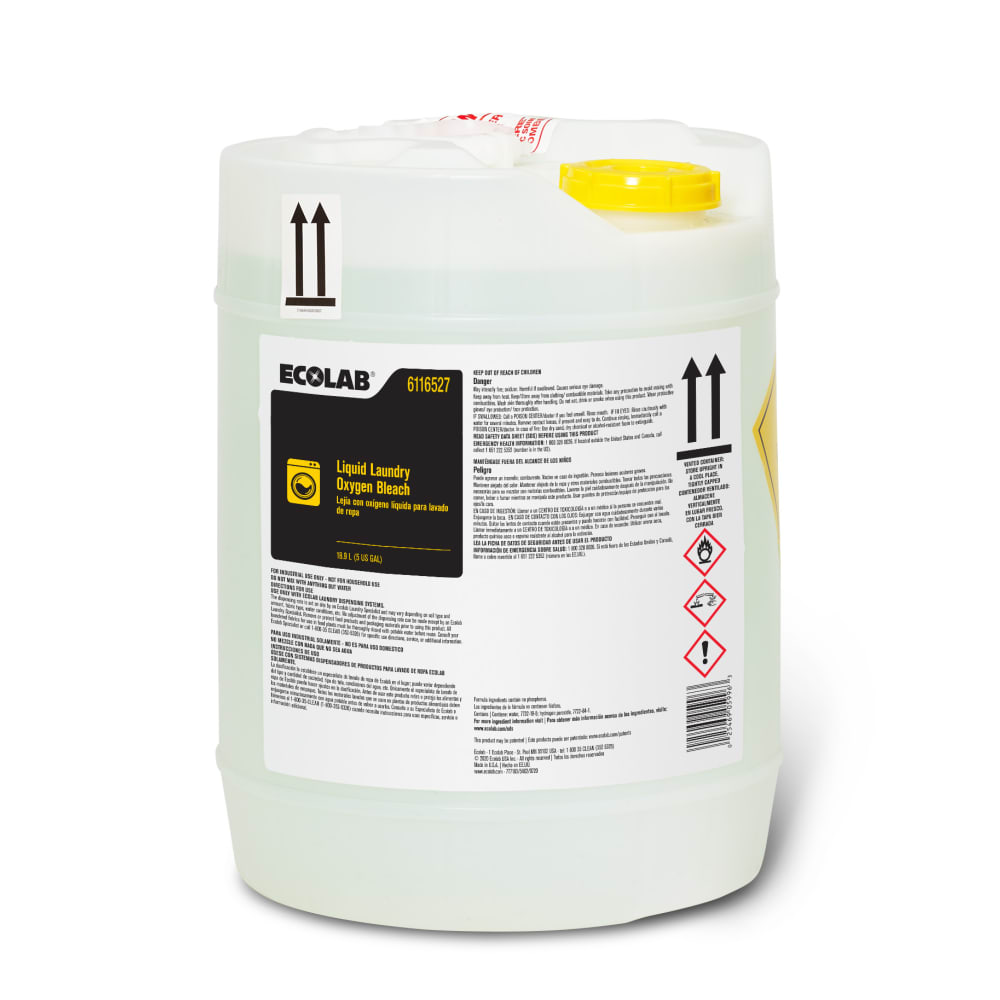 GuestSupply US | Ecolab® Liquid Laundry Oxygen Bleach, 5 Gallon, #6116527