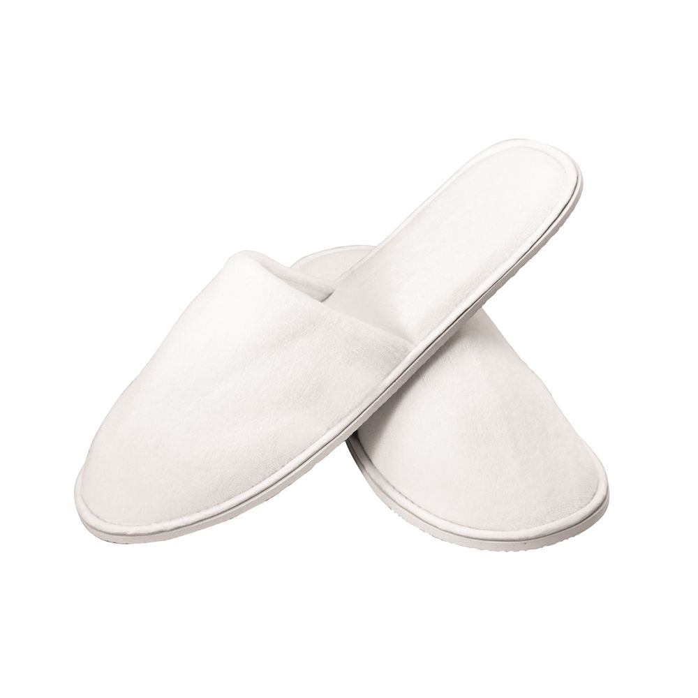 GuestSupply US | Terry Slippers, Closed Toe, 11in L, 200 GSM, White