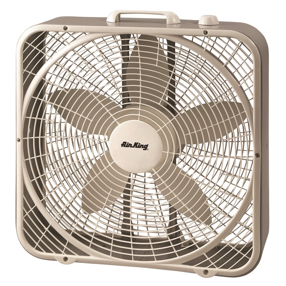 GuestSupply US | Box Floor Fan, 5 Blade, 3 Speed Settings, White