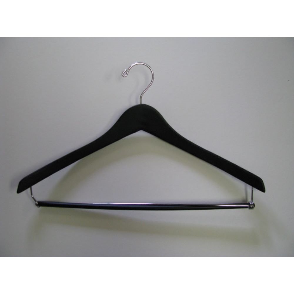 GuestSupply US | Men's Black Hanger, Matte Finish, Open Hook Contour ...
