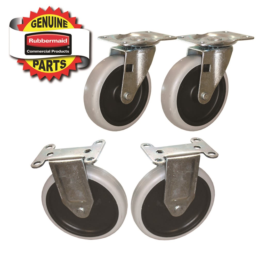 GuestSupply US | Rubbermaid® Caster Kit for Flat Shelf Carts, Includes ...