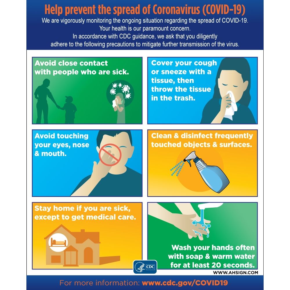 GuestSupply US | Steps to Prevention Sign COVID-19, Styrene, 9 in W x ...