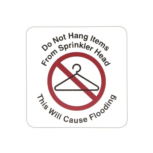 GuestSupply CA | Sign - Do Not Hang Items from Sprinkler Head, White ...