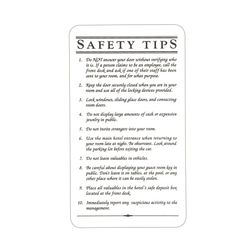 GuestSupply US | Sign - Safety Tip Sign