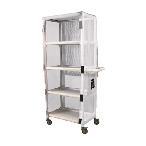 GuestSupply US | Royal Basket 24 Inch PVC Linen Cart 4-Shelf, Mesh ...