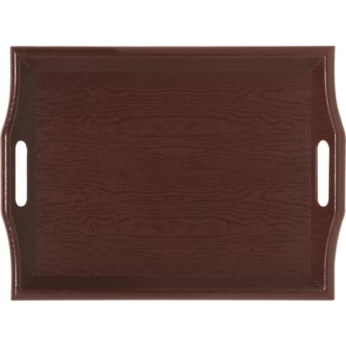GuestSupply US | Rectangular Wood Room Service Tray, Mahogany