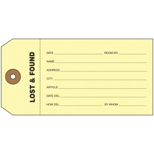 GuestSupply US | Lost and Found Tag, 5.5x2.875