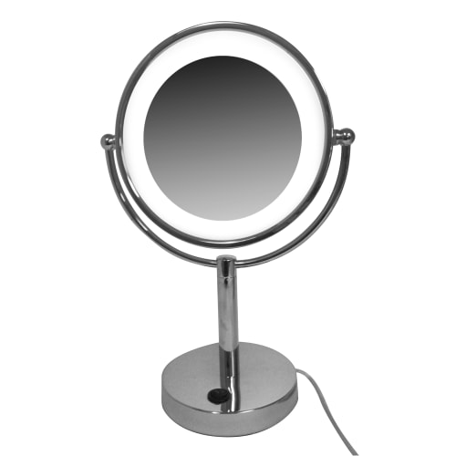 GuestSupply US | Lighted Vanity Mirror, 5x Magnification, Polished ...
