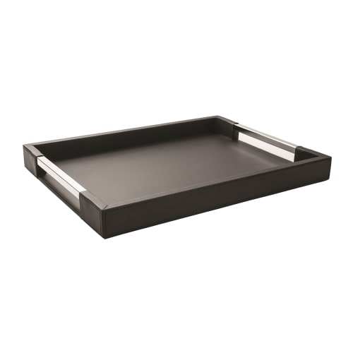 GuestSupply US | Sullivan Collection Bar Tray, Black and Stainless Steel