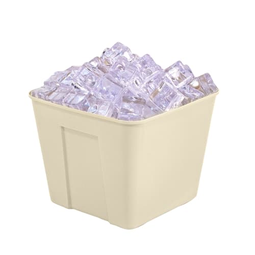 GuestSupply US | Essential 3 Quart Square Ice Bucket without Handles, Sand
