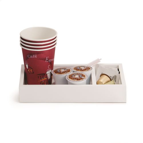 GuestSupply US | Coffee Compartment Caddy, White