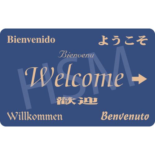 GuestSupply US | 7 Language Welcome Key Card, Blue