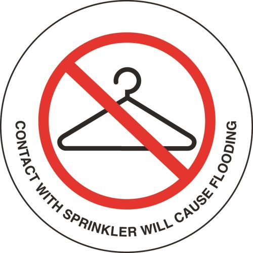 GuestSupply US | Sign - Do Not Hang Items On Sprinkle, Clear/Black ...