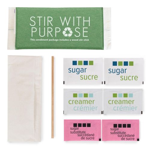 GuestSupply US | Stir With Purpose Condiment Kit, Paper Wrapper