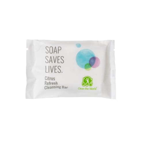 GuestSupply US | Clean the World Aloe Soap, Flow Wrapped, 1.25oz