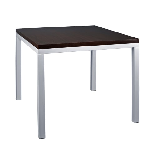 GuestSupply US | Montego End Table, Platinum Frame with Black Laminate