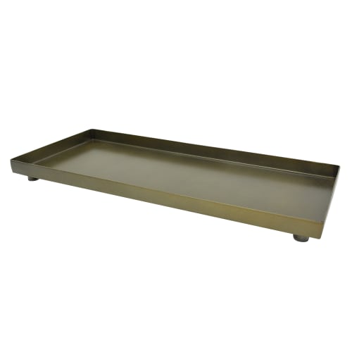 GuestSupply US | Antique Rectangular Amenity Tray, Brass