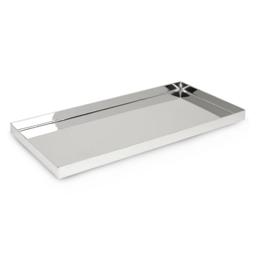 GuestSupply US | Hammered Amenity Tray Rectangular, Stainless Steel