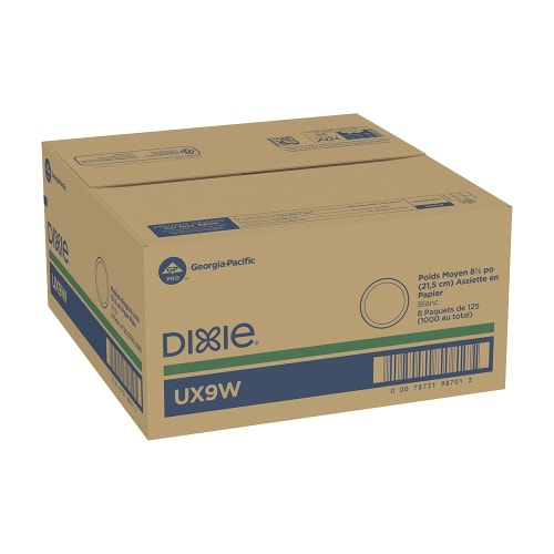 GuestSupply US | Dixie® Ultralux Medium Weight Paper Plate, White, 9in