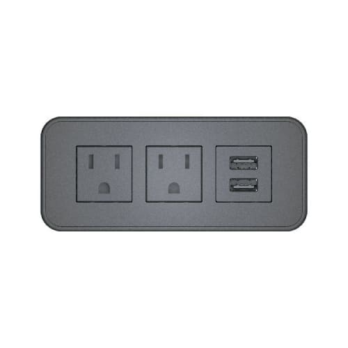 GuestSupply US | Raffel Rectangle Power Station, 2 AC Outlet and 2 USB ...