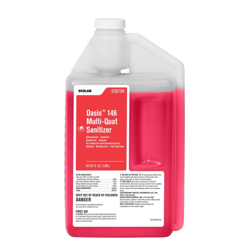 GuestSupply US | Ecolab® Oasis 146 Multi-Quat Sanitizer , 64oz, #6102194
