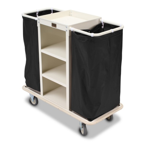 GuestSupply US | Forbes Steel Compact Housekeeping Cart, Three Shelves