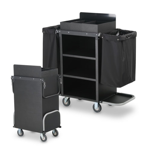 GuestSupply US | Forbes Compact Plastic Housekeeping Cart, Three Shelves