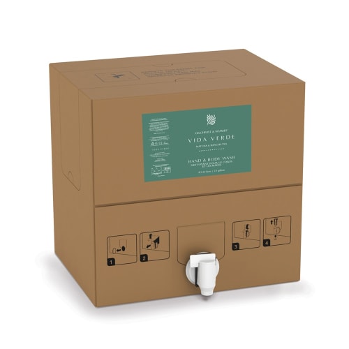 GuestSupply US | Vida Verde Hand & Body Wash, Refill Bag-in-Box, 2.5G/ 9.5L