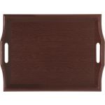GuestSupply US | Rectangular Wood Room Service Tray, Mahogany