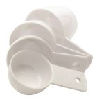 GuestSupply US | Plastic 4 Piece Measuring Cup Set, White