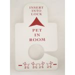 GuestSupply US | Pet In Room Keyless Entry Sign, White/Blue and Red Print