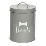 GuestSupply US | Dog Bone Tin Treat Jar, Grey