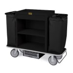 GuestSupply US | Forbes Plastic Housekeeping Cart, Two Shelves, Black