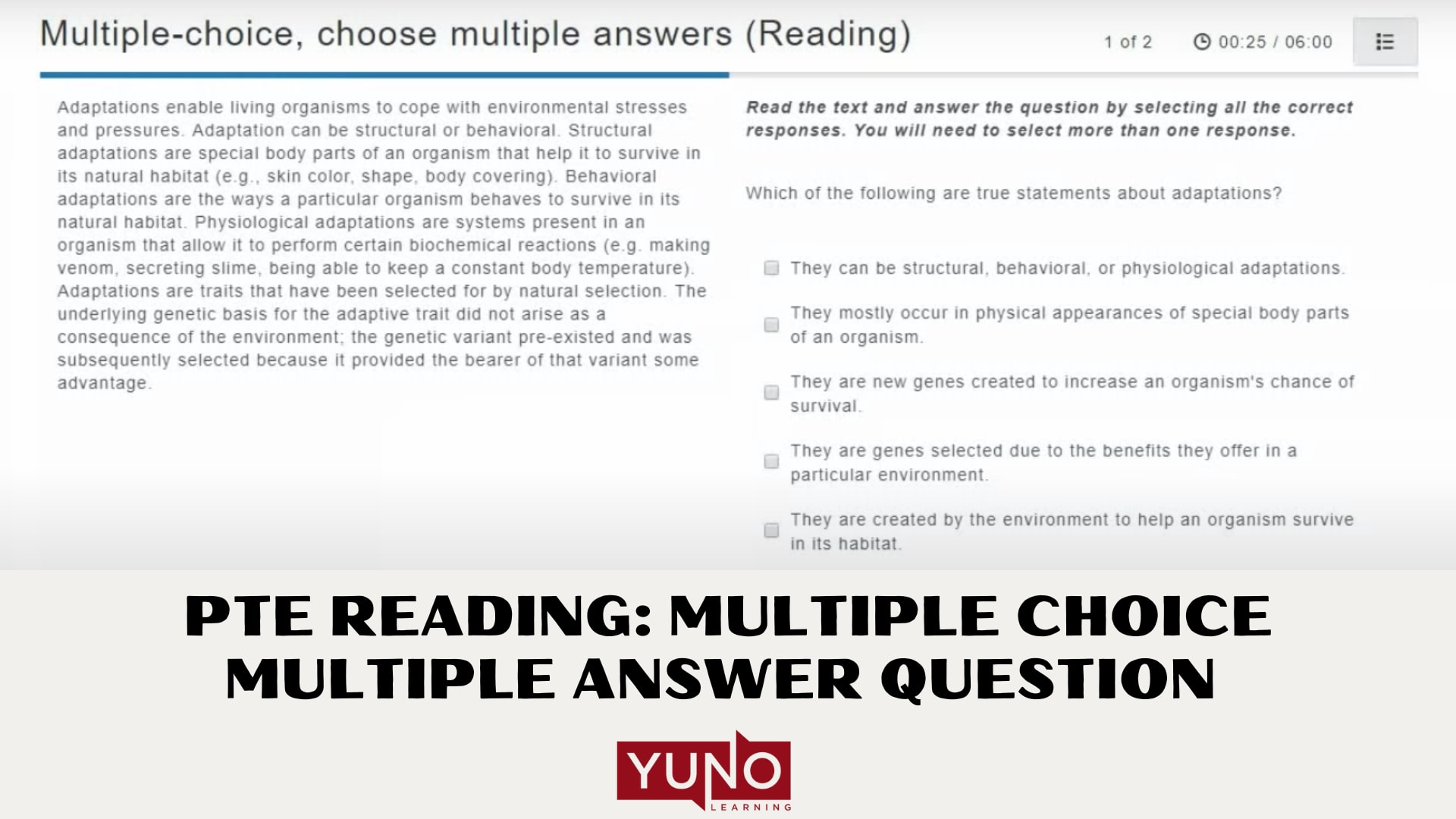 PTE Reading: Multiple Choice Multiple Answer Question PTE Reading: Multiple Choice Multiple Answer Question